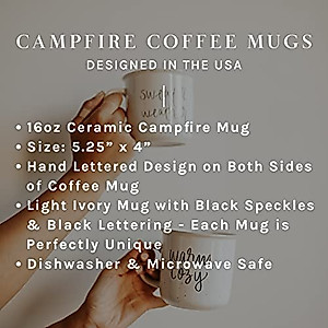 Sweet Water Decor Fall Coffee Mugs | Seasonal 16oz Ceramic Campfire Coffee Cup | Microwave & Dishwasher Safe Autumn Mug Great for Halloween, Pumpkin Spice Lattes & Thanksgiving (Hello Fall)