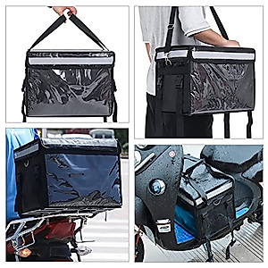 Insulated Bags For Food Delivery XL - 18.1" x 13.8" x 13.8", Commercial Insulated Food Delivery Bag w/ Divider, Waterproof & Foldable Catering Bag Food Deliveries, Delivery Pizza Bags 12 Inches