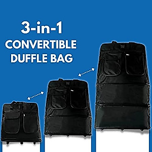 Homiegear Expandable Rolling Wheeled Duffle Bag Spinner Suitcase Luggage - 6 Wheels (36 Inch)