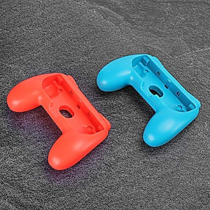 Joypad Protective Skin, Games Grips Exquisite Workmanship for Reduce Fatigue for Long‑Term Use(Red + Blue 2 Packs)
