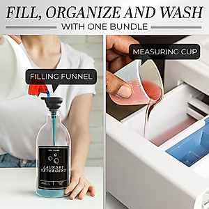 S&L Home Liquid Laundry Detergent Dispenser - 64 Oz Plastic Laundry Detergent Container, Fabric Softener Dispenser & Bleach Dispenser for Laundry Room