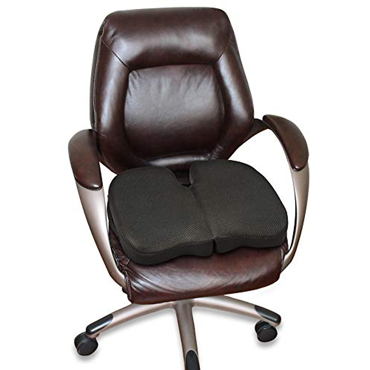 TravelMate Extra-Large Gel-Memory Foam Seat Cushion – Perfect for Office Chair and Wheelchair – Does Not Slip Even on Marble Floors – Washable & Breathable Cover – Relieves Back Pain – 19.5”x17”x2.5”