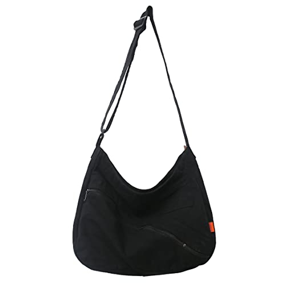 Canvas Hobo Crossbody Bag for Women, Casual Shoulder Bag, Tote Bag, Messenger Bag, Cross Body Bag for School and Work, Black