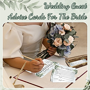 1DFAUL 60PCS Advice and Wishes Cards, Greenery Advice and Wishes for the Mr and Mrs, Advice Cards for Bridal Shower Decorations, Baby Shower, Retirement, Birthday Party