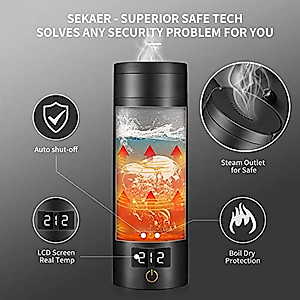 Travel Electric Tea Kettle Portable Small Mini Coffee Kettle, with 4 Variable Presets, Personal Hot Water Boiler 304 Stainless Steel with Auto Shut-Off & Boil Dry Protection, BPA-Free Black