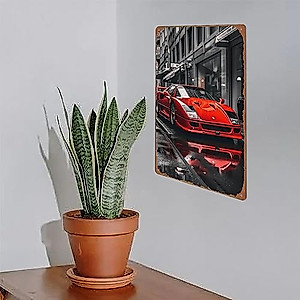 Ferrari F40 Posters Tin Signs Retro Metal Movie Tins for Bar Pub Home Cafes Wall Decor, 8X12 Inch (20X30 CM)