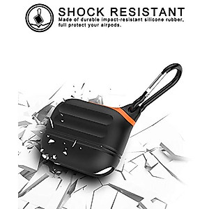 HALLEAST for AirPods 3 Case Waterproof, Front LED Visible & Support Wireless Charging, Protective Silicone Case Cover Compatible with for AirPods 3 Accessories, Black