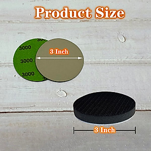 3 Inch Sanding Discs, 600-5000 Grit Premium Silicon Carbide Sandpaper with 1 Interface Pad, 40pcs Wet Dry Hook and Loop Sand Paper for Wood Metal or Auto