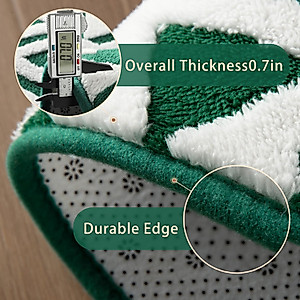 OHWPEAT Shaggy Area Rugs Cozy Soft Memory Foam Carpets, 4x6 FT Fluffy Rug for Living Room Bedroom Kids Room Nursery Home Decor, Washable Rugs, Non-Slip Backing Green White Boys Girls Kids Rug