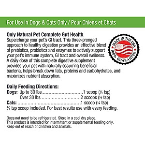Only Natural Pet Complete Gut Health Complex - Probiotics & Digestive Enzyme Supplement for Dogs & Cats - Promotes Healthy Digestion, Immune System, Nutrient Absorption -3.5oz Powder (Pack of 2)