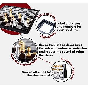 Youdepot Magnetic Chess Set - Portable, Foldable, and Travel-Ready Board Game for Kids and Adults (9.84 Inches)