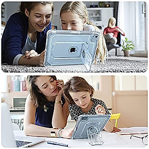 Cantis Clear Case for iPad Air 5th Generation/Air 4th Generation 10.9 Inch 2022/2020, Built-in Screen Protector & Pencil Holder Dual Layer Shockproof, Kickstand, Clear