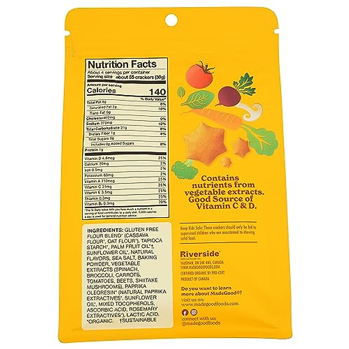 MADEGOOD Organic Cheddar Star Puffed Crackers, 4.26 OZ