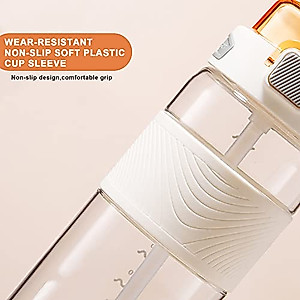 CMSH Sport Water Bottle 24oz&32oz large diameter flip top water bottle with Straw & Anti-scalding,One-click open,two ways to drink, suitable for all occasions Sports fitness leisure（32OZ-Pink