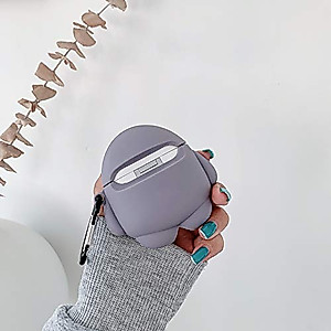 BONICI Protective Case for Huawei Freebuds 3, Creative Funny Cute Big Mouth Jumping Grey Shark Baby Soft TPU Silicone Rubber Earbud Earphone Rechargeable Cover Case Strong Protection +Hook