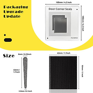 Door Corner Seals Exterior Door jamb Frame Seal Wedge Draft Stopper with Adhesive 10 Pack for Weather Stripping and Draft Protection Foam Corner Seal, Isolation of Noise(Black)