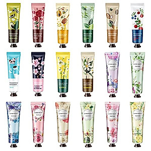 QUNGCO 18 Pack Hand Cream for Dry Cracked Hands,Natural Plant Fragrance Hand Lotion Moisturizing Hand Care Cream Stocking Stuffers Gift Set Travel Gift Set Hand Lotion With Shea Butter And Aloe