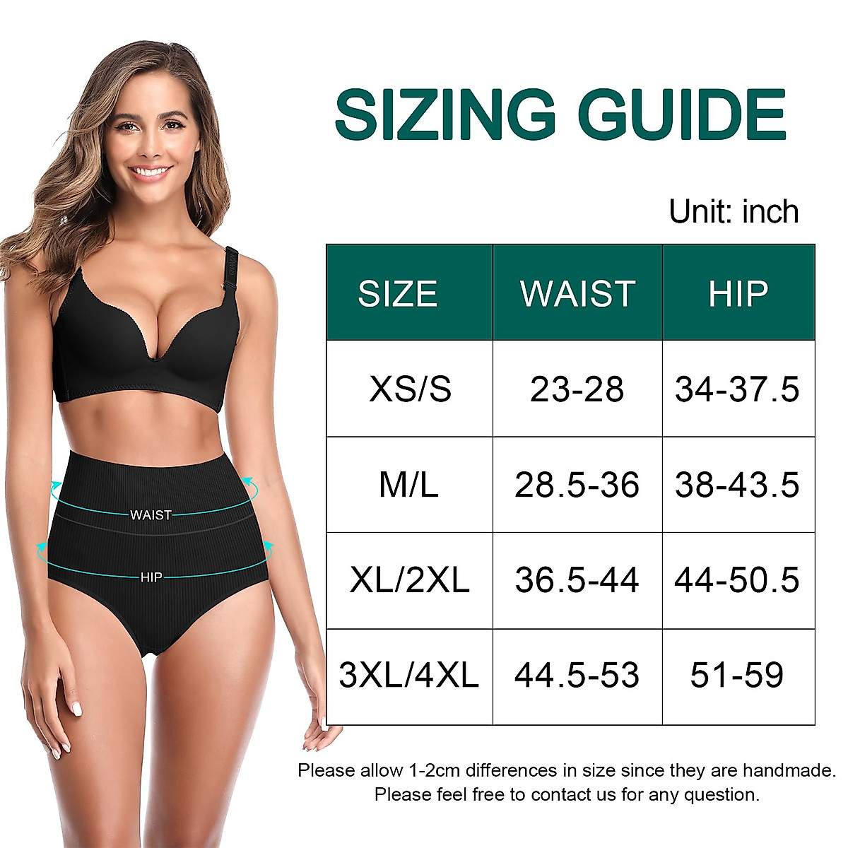 JojoQueen Underwear for Women,Cotton High Waist Underwear for Women Full Coverage Soft Comfortable Briefs Panty