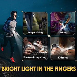 Stocking Stuffers for Men Gifts Christmas LED Flashlight Waterproof Gloves - Rechargeable Flashlight Gloves Birthday Gifts for Dad Adults Women Cool Gadgets Fishing Camping Tools Gloves with Lights