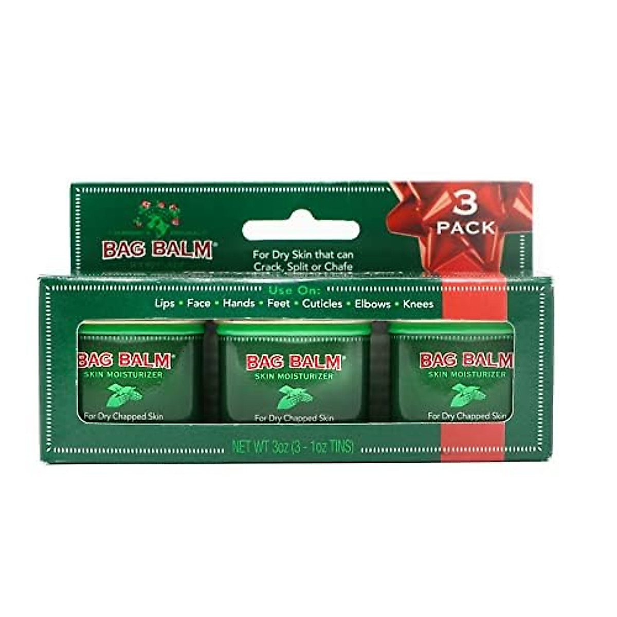 Bag Balm Skin Moisturizer Mini Tin Gift Box (Set of 3)