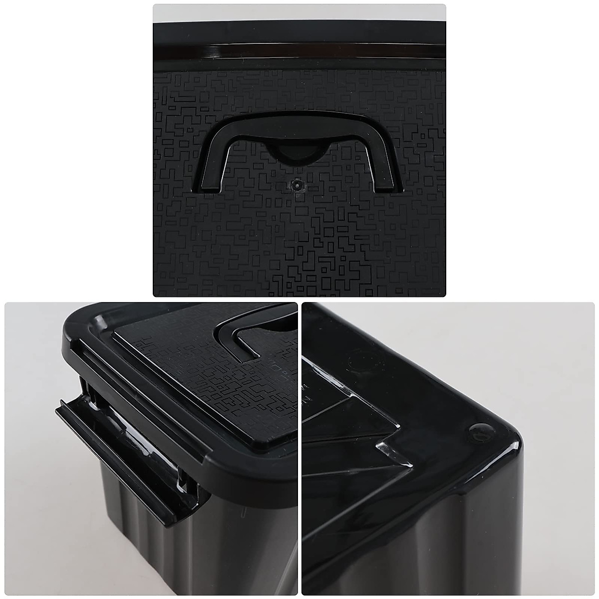 Buyitt 6 Packs Black Storage Bins with Lids, 6 QT Plastic Storage Containers