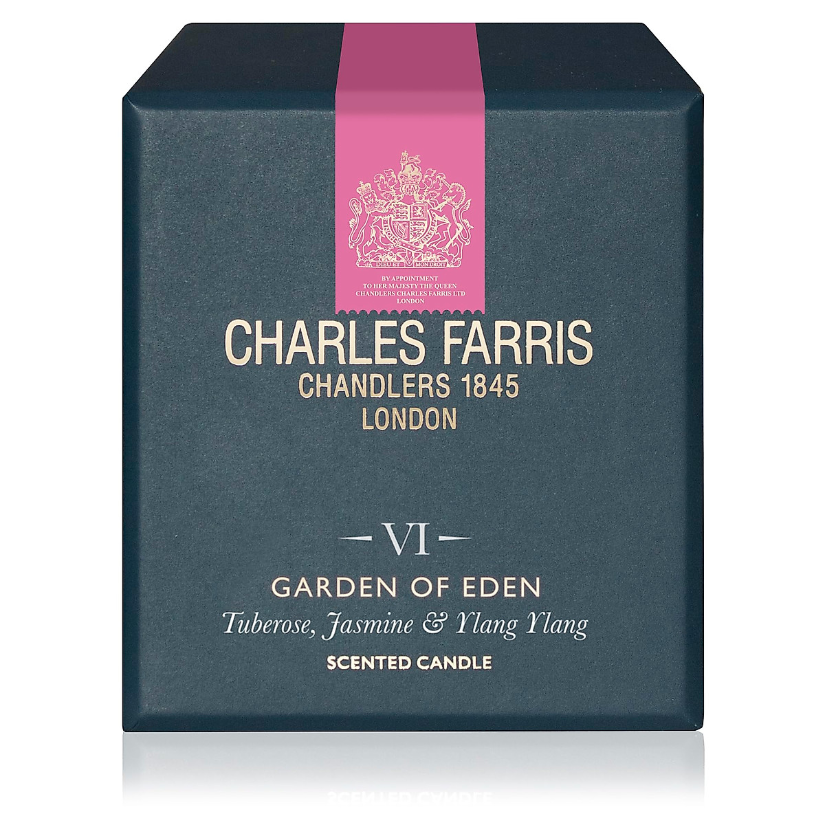 Charles Farris Luxury Scented Candle - Tuberose, Jasmine & Ylang Ylang - 50+ Hours Burn Time - Artisan Hand-Finished Glass Jar, Made in England (Garden of Eden)