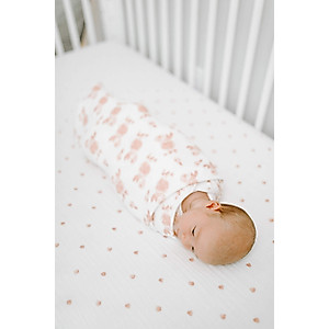 aden + anais Snuggle Knit Baby Swaddle Blanket for Newborn Girl and Boy, Versatile Stroller Cover, Burp Cloth, Nursing Shield, 47 x 47 Inch, Rosettes