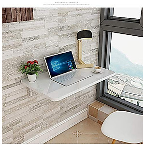 PIBM Stylish Simplicity Shelf Wall Mounted Floating Rack Shelves Foldable Computer Desk Simple Stable Save Space Bearing Strong,12 Sizes,5 Colors, White , 70x40cm