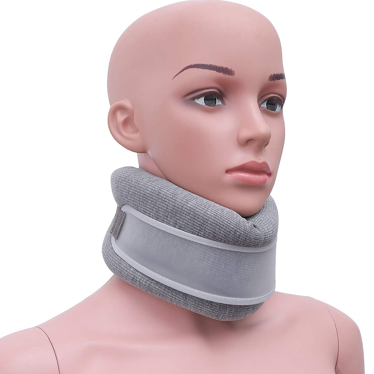 Heallily Cervical Gear Neck Support Brace Cervical Collar for Stiff Neck Pain Relief Injury Recovery Gray 1pc