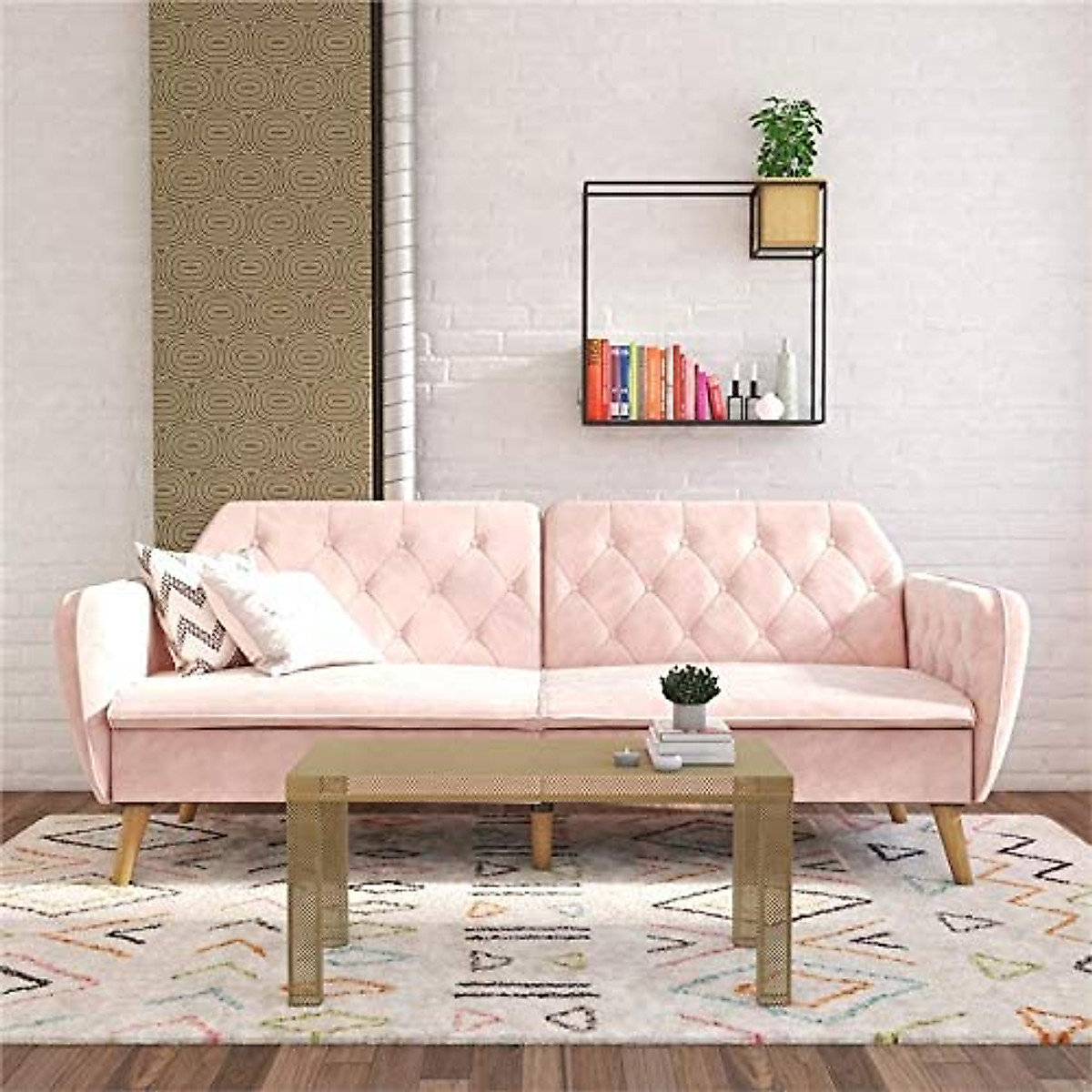 Novogratz Tallulah Memory Foam Futon, Pink