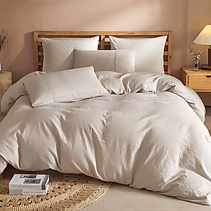 Grassix 100% Linen Duvet Cover King - Super Soft French Linen Comforter Cover Breathable Duvet Cover for Hot Sleepers 1 Duvet Cover and 2 Pillowcases