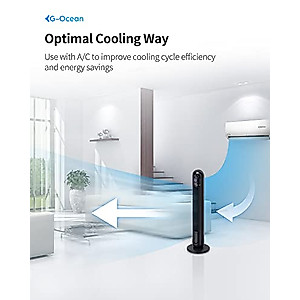 Tower Fan for Bedroom- 45" Oscillating Tower Fan with Remote, Bladeless Fans with 24H Timer, Cooling Fan, 3 Speeds, 3 Modes, LED Display, Standing Floor Fan for Bedroom Living Rooms Home Office, Black