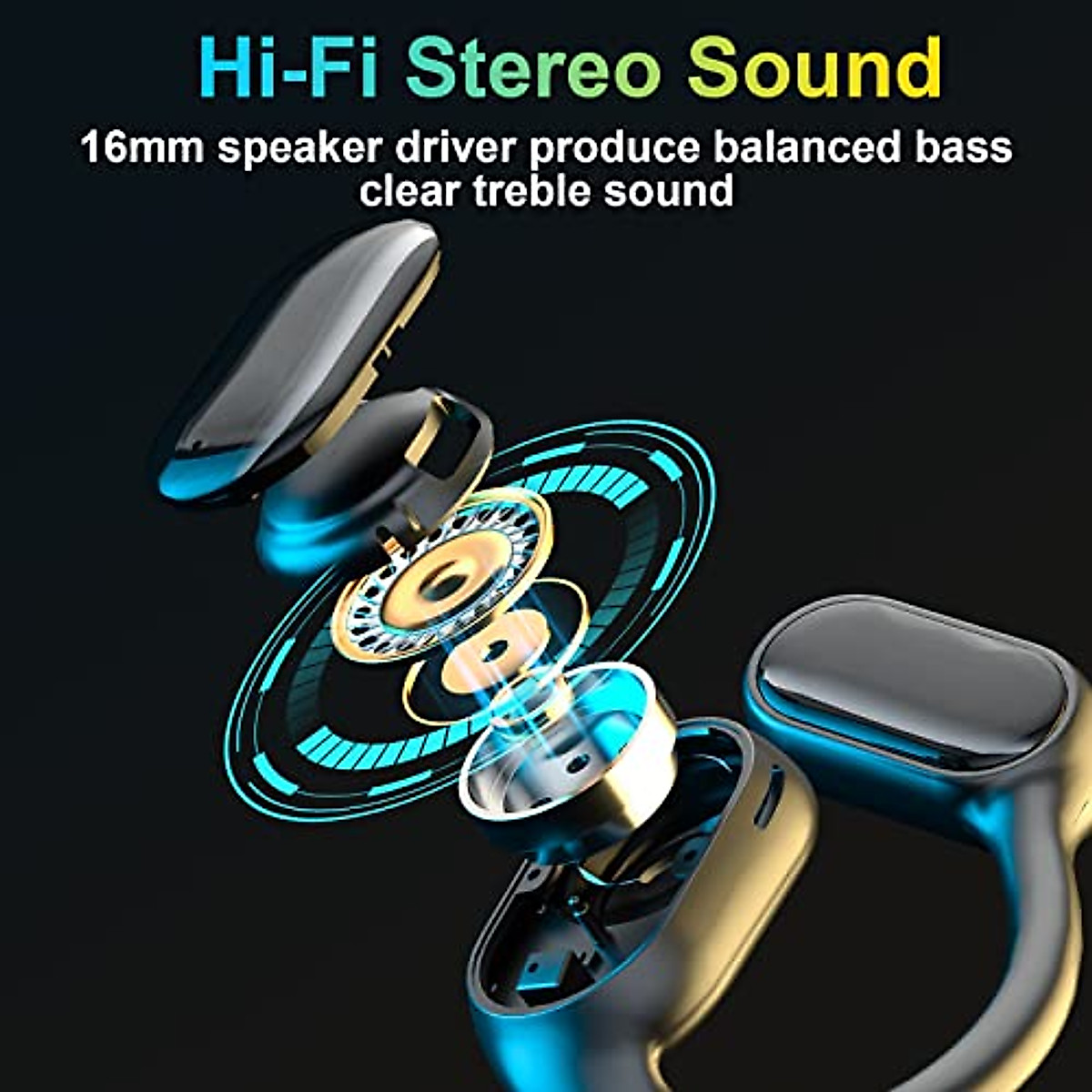 Couple Wireless Earbuds Open Ear Bluetooth Headphone for iPhone 14 Pro Max 13 Samsung Galaxy Z Fold 4 S23 S22 Ultra S20 S21 Oneplus Google Bluetooth 5.3 Stereo Sound Noise-canceling Earphones with Mic