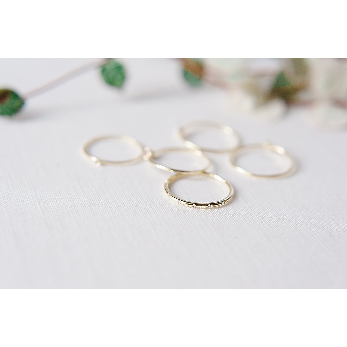 Honeycat Dotted Crystal Ring in Gold, Rose Gold, or Silver | Minimalist, Delicate Jewelry (Gold, 6)