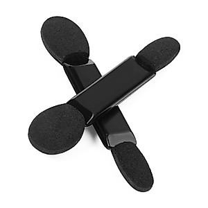 Deksias Disposable Dual Sided Eye Shadow Sponge Applicator Oval Tipped Eyeshadow Brushes Makeup Applicators (50PCS, black)