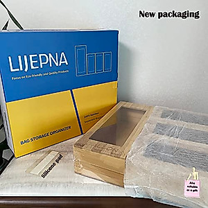 Ziplock Bag Storage Organizer for Kitchen Drawer,LIJEPNA Bamboo Ziploc Bag Organizer,4 Separate Baggie Organizer, Suitable for Gallon, Quart, Sandwich & Snack Variety Size Bag (4 box set)