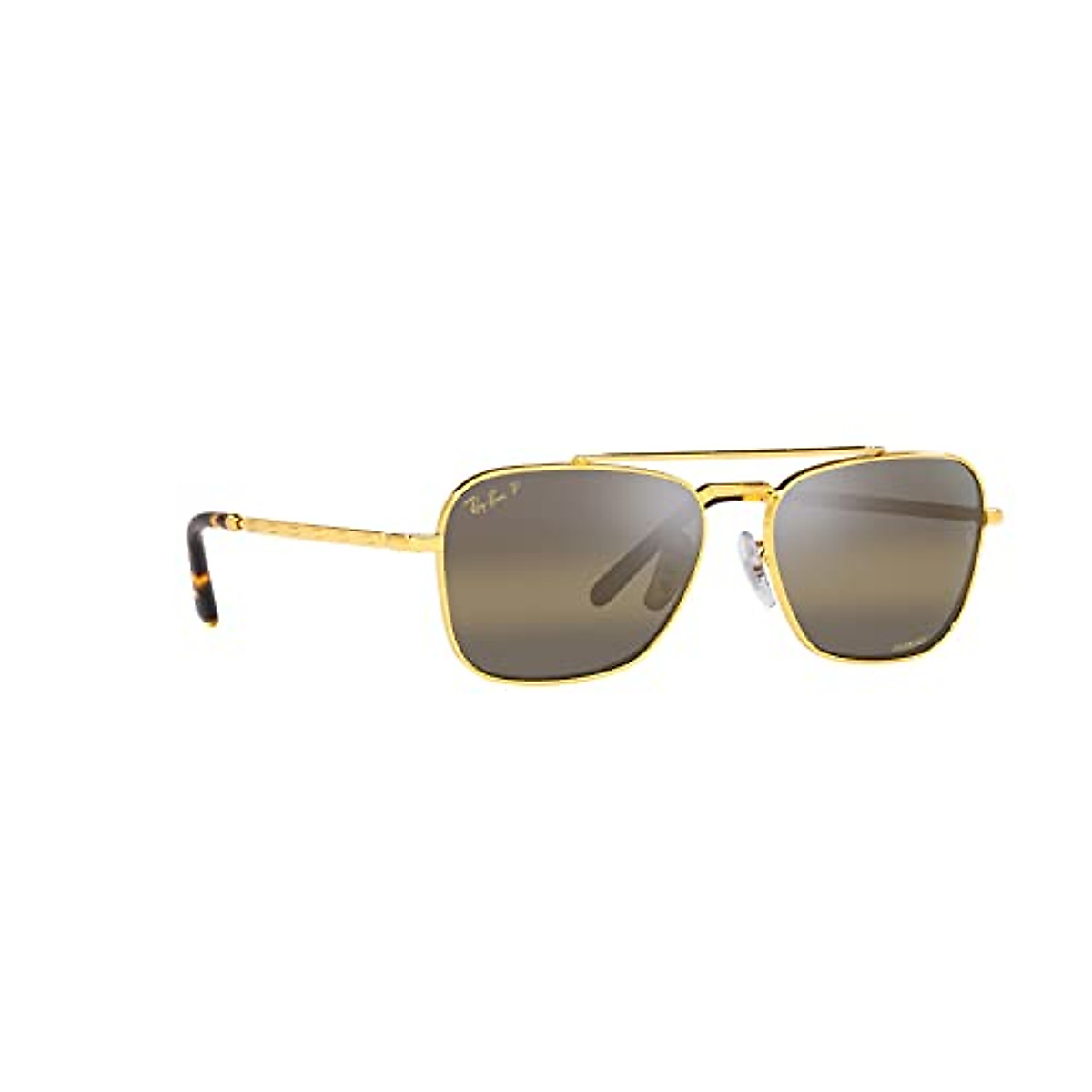 Ray-Ban RB3636 New Caravan Square Sunglasses, Legend Gold/Polarized Clear Gradient Dark Brown, 55 mm