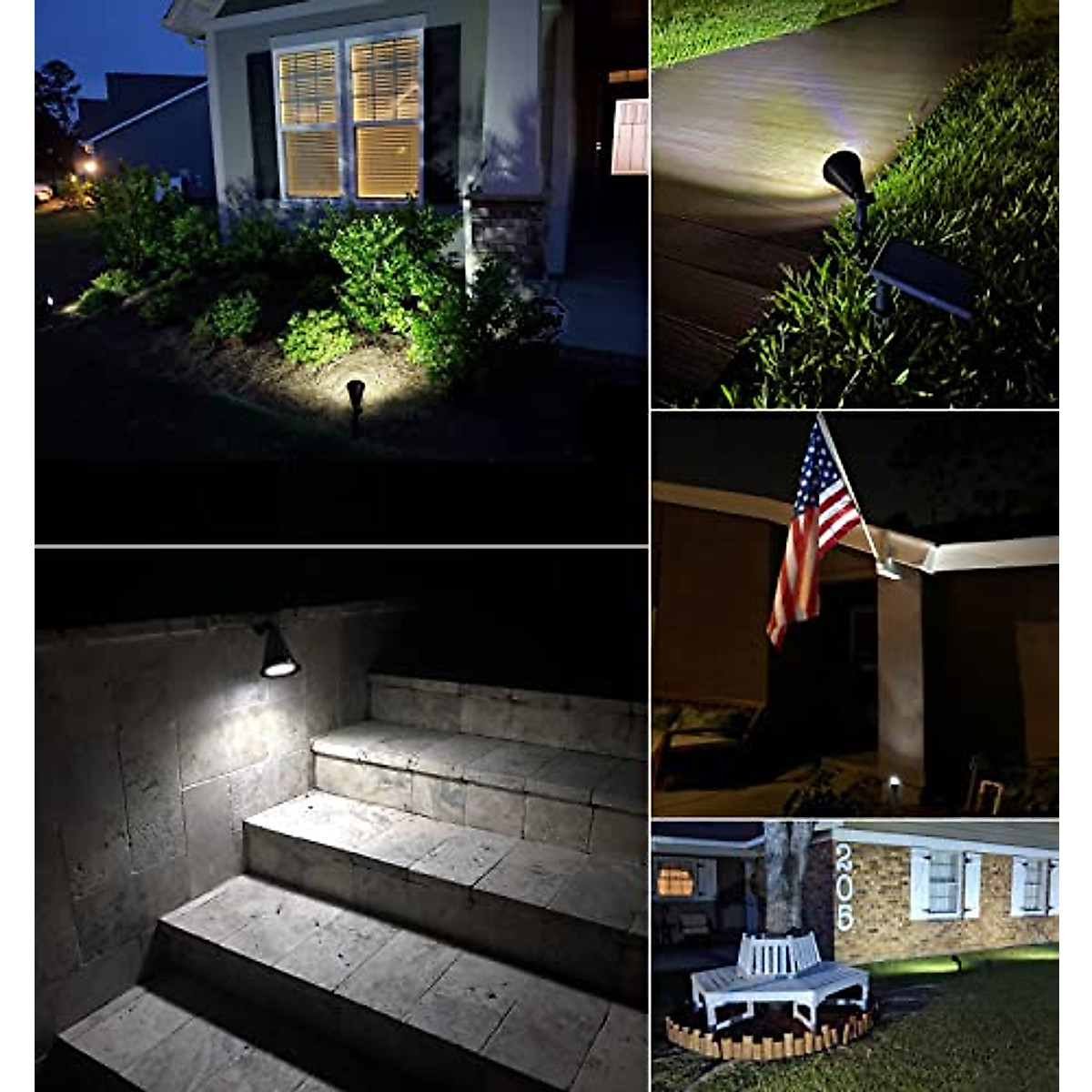 MEIHONG Solar Spot Light Outdoor, Waterproof Solar LED Landscape Lights Dusk to Dawn, 2-in-1 Solar Spotlight Solar Powered Accent Lights for Garden Porch Walkway Patio (1 Pack)