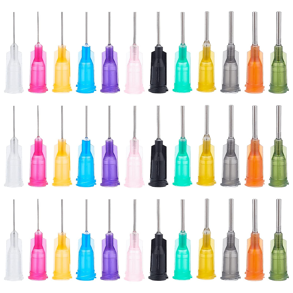 BENECREAT 144PCS 0.5 Inch 12 Different Gauge Blunt Tip Syringe Needles Dispensing Needle with Lure Lock for Refilling Liquid Inks and Syringes, Christmas Crafts Supplies