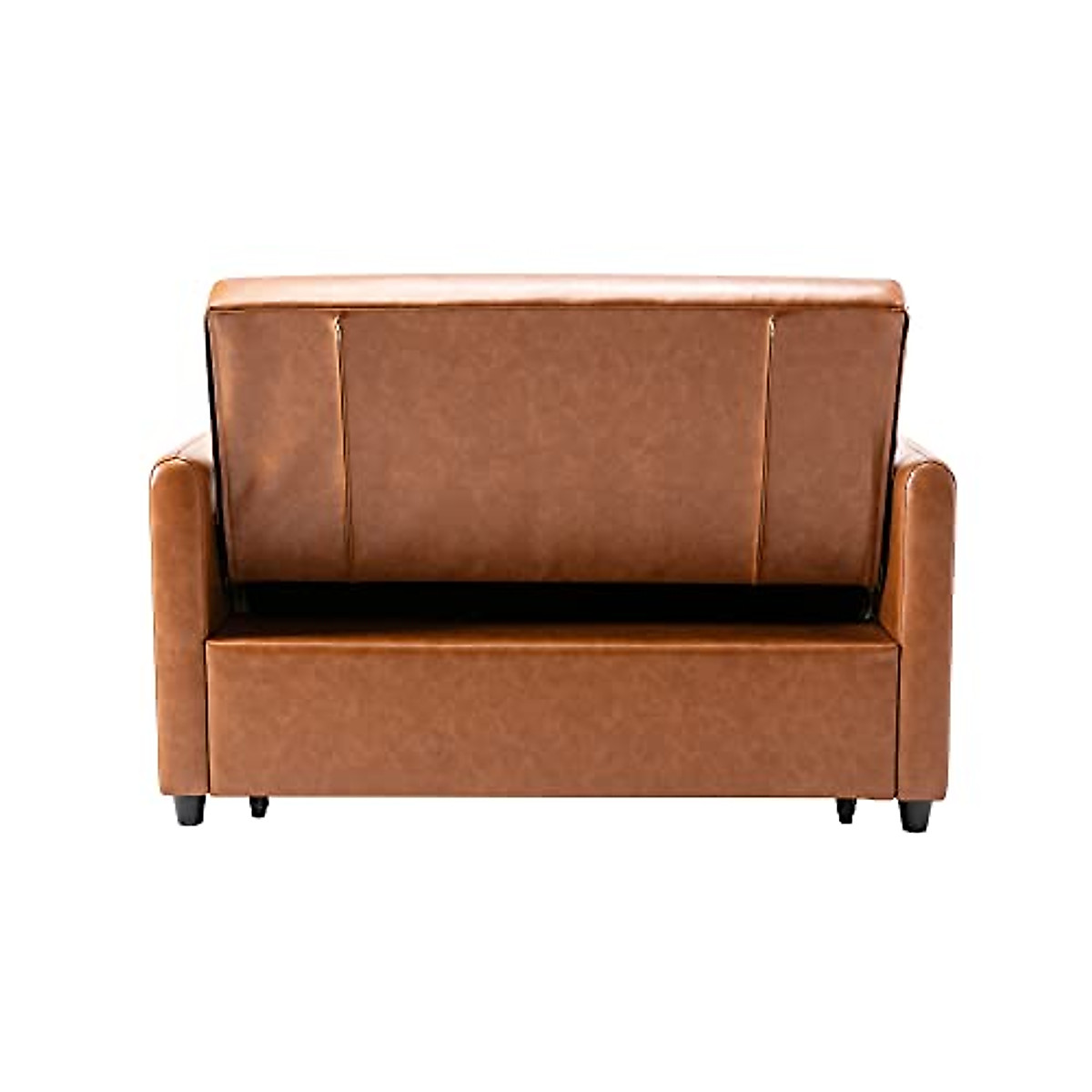 ERYE 3 in 1 Faux Leather Upholstered Sofa Loveseat Convertible Sleeper Couch Bed,Modern 2-Seaters Love Seat Sofa&Couch Functional Daybed with USB Charging Ports for Small Space Living Room