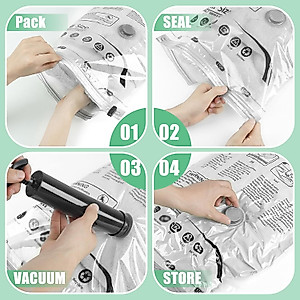 10 Pack Vacuum Storage Bags,Space Saver Bags with Hand Pump,Vacuum Sealer Bags for Store Clothing,Comforters,Blankets,and other Bedding(2Jumbo/2 Large/3 Medium/3 Small)