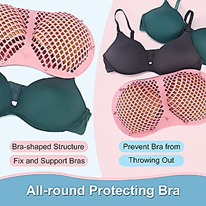 MAHOOSU Silicone Laundry Bags for Washing Machine, Laundry Bag for Bras, Bra-shaped Laundry Net, Washing Machine Laundry Bags with Clasp, Bra Washing Net Bag with Color Pink, Blue, Purple, Grey (Pink)