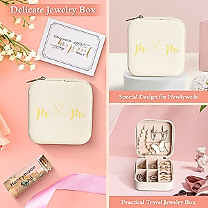 Frerdui Wedding Gifts for Bride and Groom, Mr Mrs Honeymoon Gift Set for Newlyweds Couple, Wine Beer Glasses with Wooden Box, for Travel, Anniversary, Just Married, Bridal Shower, Bride To Be