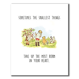 BigWig Prints Winnie the Pooh Wall Art - Classic Winnie the Pooh Nursery Decor, Friendship Quotes, Wall Art Decor Photos Bedroom Playroom, Quotes Prints, Inspirational Sayings -Unframed 4 Pack (8x10)