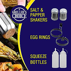 Grillers Choice 32 Piece Griddle Accessories Set Metal Spatulas - Commercial Heavy Duty Stainless Steel,Flat Top,Grill,Indoor-Outdoor,Hibachi,BBQ Grilling Utensils- Designed by Chef and BBQ Judge