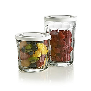 Luminarc N7593 Working Glass Storage Jar with Lids, 14 Ounce, Set of 4, Clear