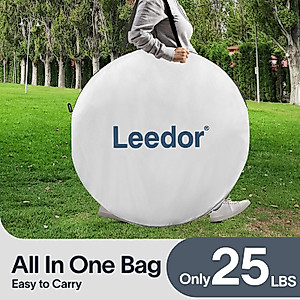 Leedor 15'x15' Pop Up Screen House Tent with Netting, 1-Person Setup Pop Up Gazebo Instant Portable Outdoor Canopy Tent UPF 50+ Roof Sun Shelter & Carry Bag for Backyard Outside Activities (Gray)