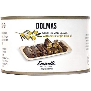 Emirelli Dolmas Stuffed Grape Leaves with Rice, Mediterranean Herbs in Extra Virgin Olive Oil – Super Tasty Ready to Eat Vegan Rolls - Traditional Turkish Recipe – Dolmades Can