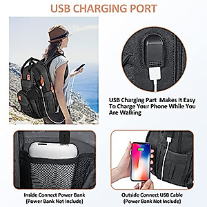 MATEIN Laptop Backpack for Women, 15.6 inch Anti Theft Travel Computer Backpack with USB Charging Port for Business Work, Girls Water Resistant College School Bookbag with Detachable Coin Pouch, Black