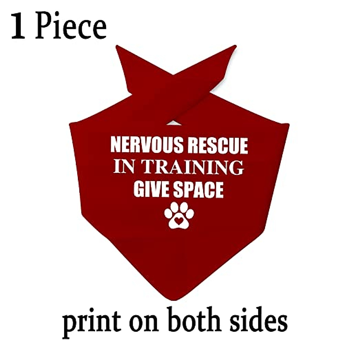 JXGZSO 1 Piece Nervous Rescue in Training Give Space Dog Bandana Ask to Pet Dog Bandana Give Me Space Dog Bandana (Nervous Rescue in Training Give Space)